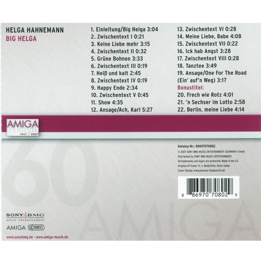 Helga Hahnemann CD - Big Helga, 24,99