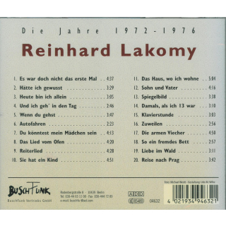 Reinhard Lakomy CD - Die Jahre 1972 - 1976, 24,99