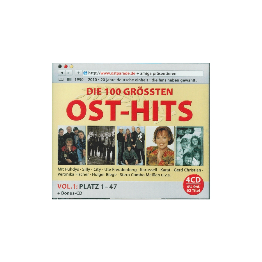Die 100 größten Ost-Hits Platz 1 - 47 4 CD Box, 12,99